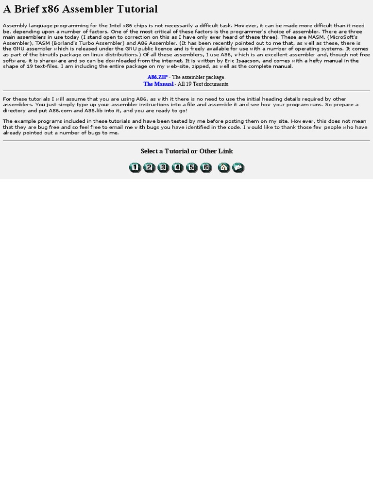 An Introduction To Assembly Language Programming Using The A86 Assembler Pdf Assembly