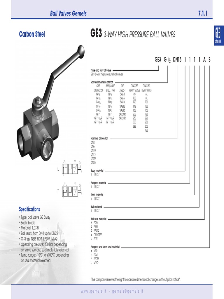 GE3 3 Way Valve | PDF | Valve | Machines