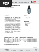 SPD910 - Technical Datasheet | PDF | Switch | Pressure Measurement