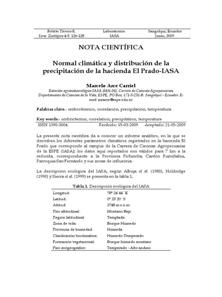 Normal Climática y Distribución de La Precipitación | PDF | Clima ...