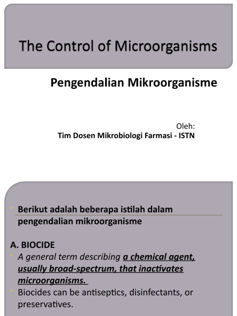 The Control of Microorganisms | PDF | Disinfectant | Sterilization ...