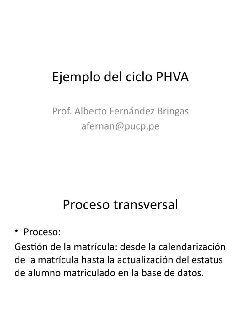 Ejemplo PHVA | PDF | Bases de datos | Informática