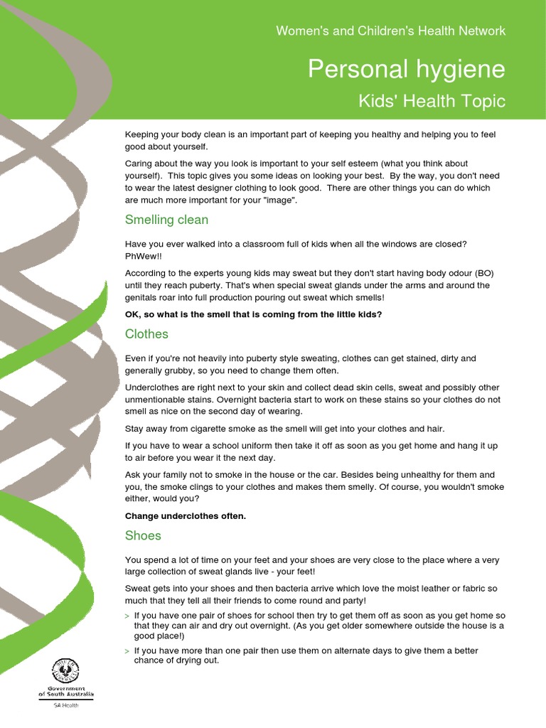 Personal Hygiene PDF | Download Free PDF | Hair | Shoe