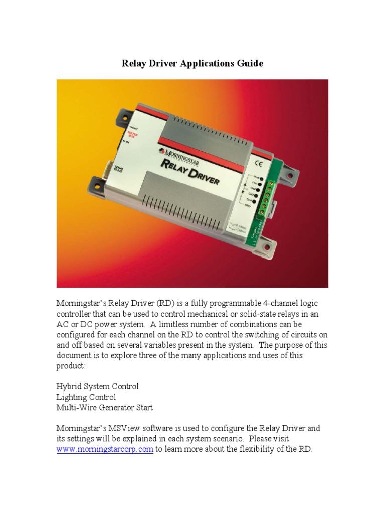 Relay Driver Applications Overview | PDF | Relay | Electric Generator