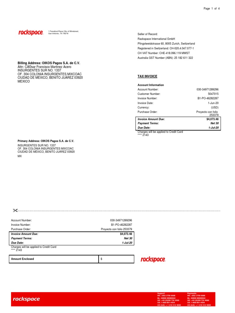 Billing Address: OIKOS Pagos S.A. de C.V | PDF | Invoice | Value Added Tax