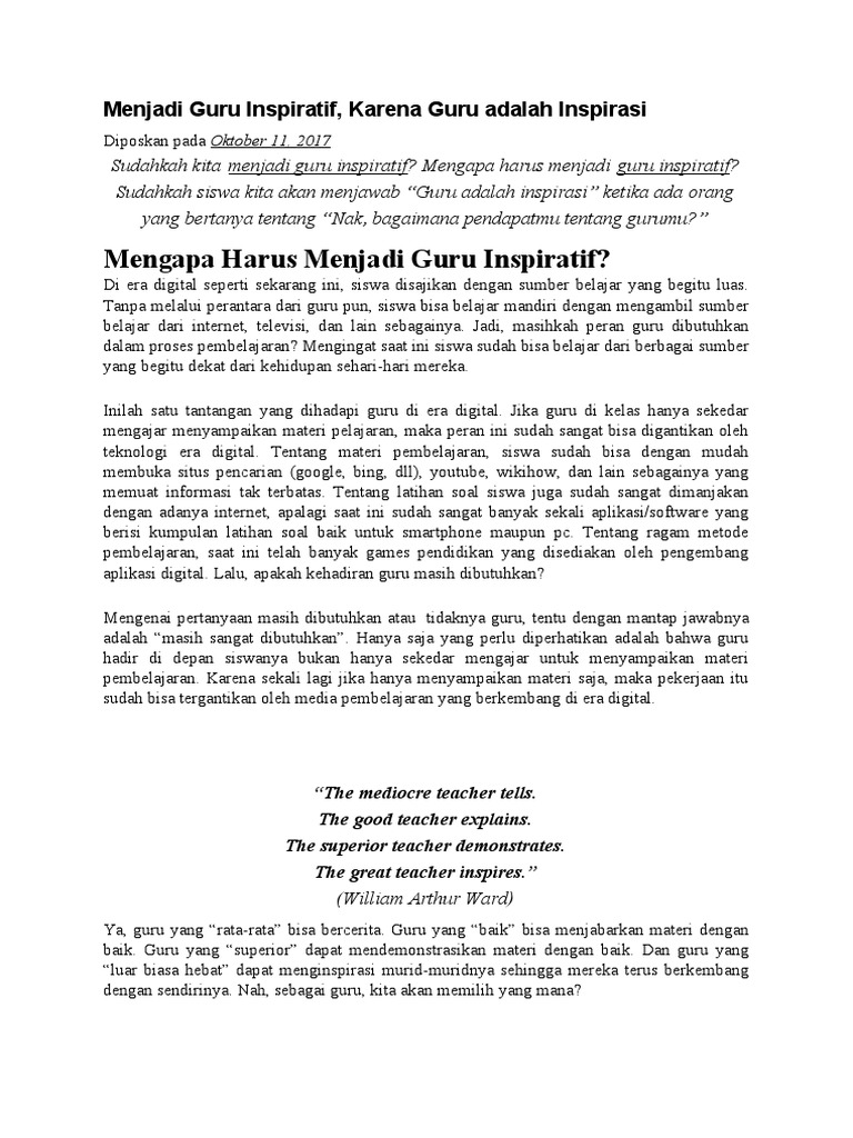 Menjadi Guru Inspiratif Pdf