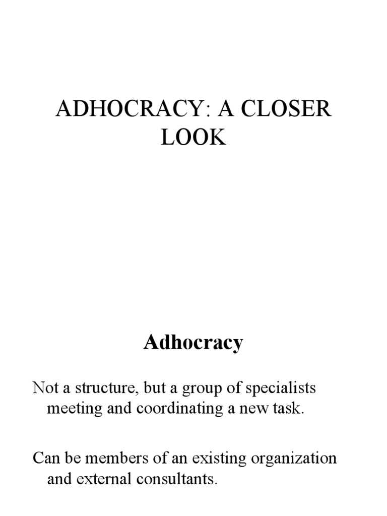 Adhocracy: A Closer Look | PDF | Organizational Structure | Business