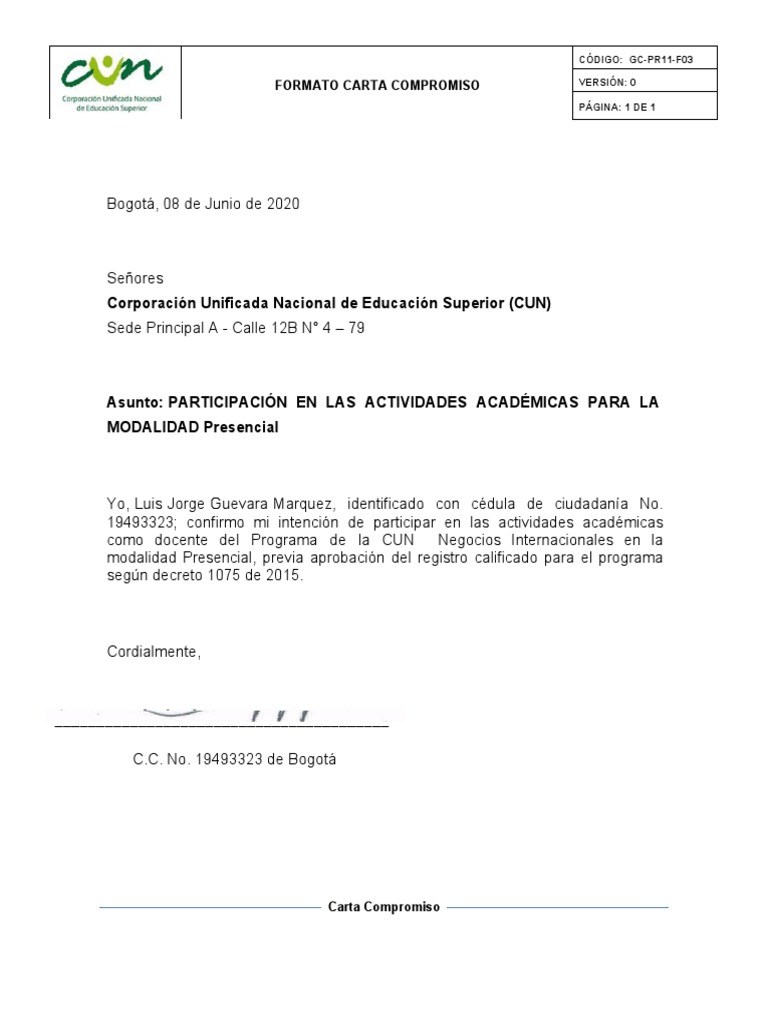 Carta De Intencion Para Consejero Escolar