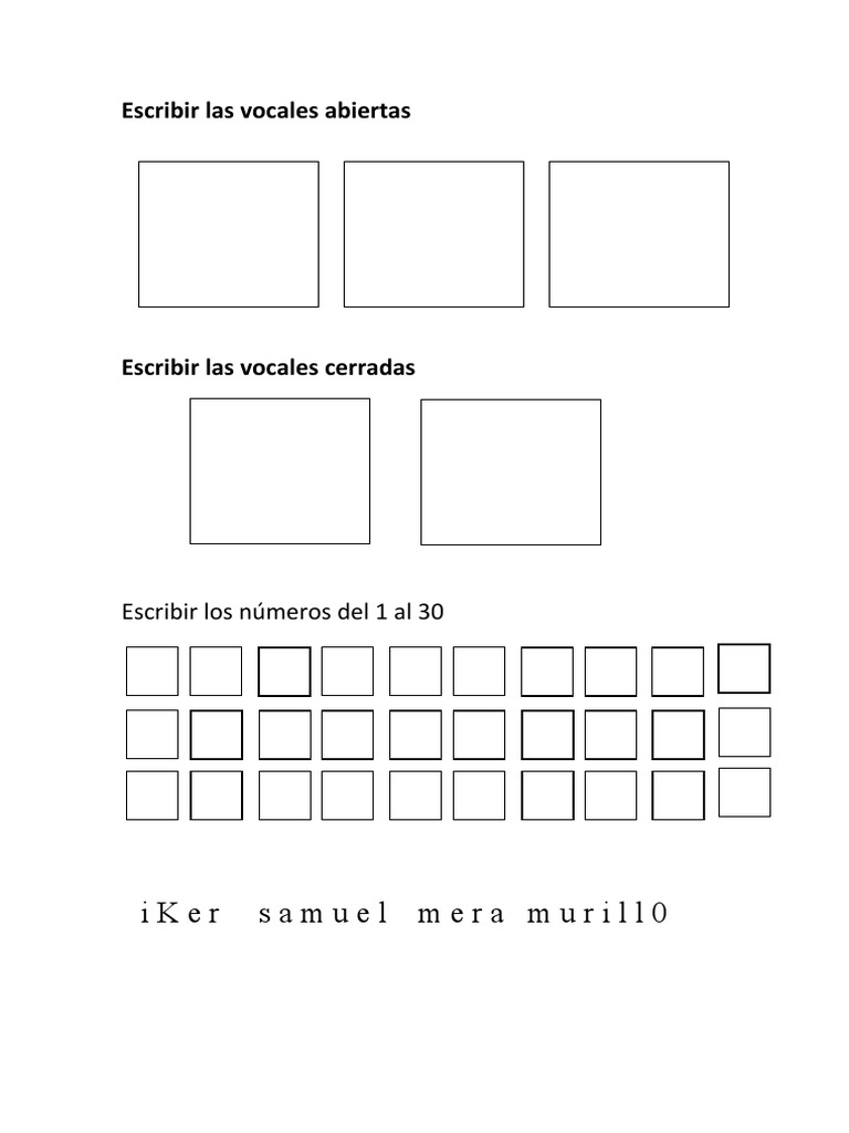 Hoja De Trabajo Del Equipo De Vocales Hojas De Trabajo De Las Vocales