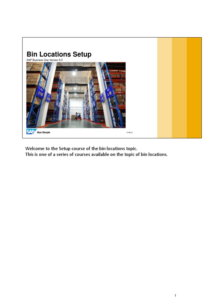 93 BinLoc 12 Setup Setup | PDF | Warehouse | Sap Se