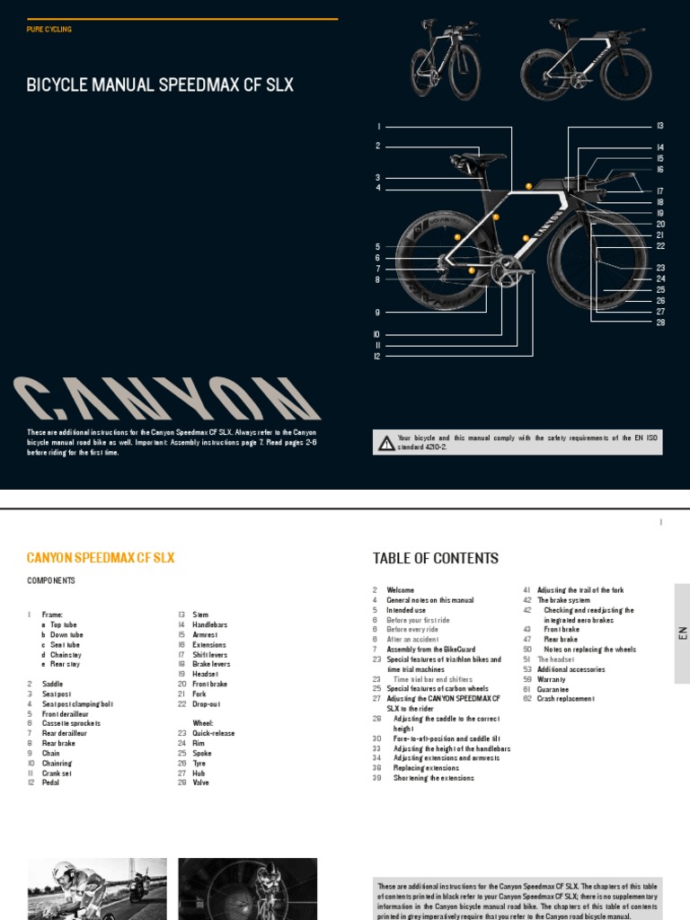 Bicycle Manual Speedmax CF SLX: Pure Cycling | PDF