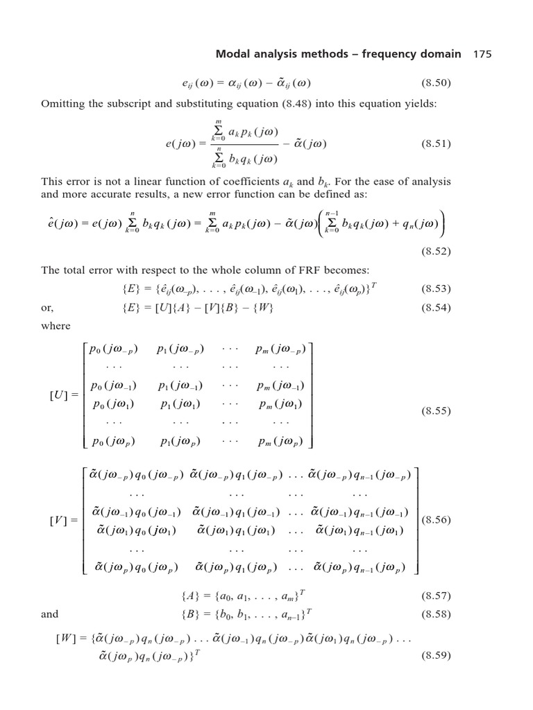 Modal Analysis Methods - Frequency Domain : Ej Ej BQ J Ap J J BQ J Q J | PDF | Algorithms ...