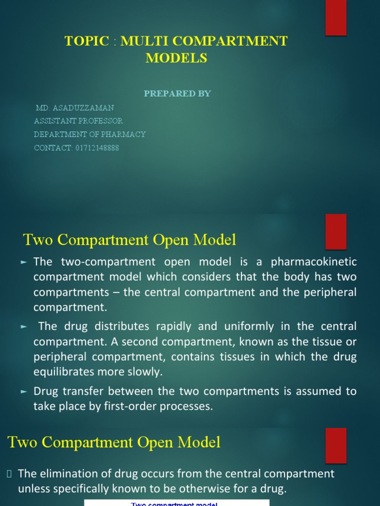 Two Compartment Open Model | PDF | Pharmacokinetics | Pharmaceutics