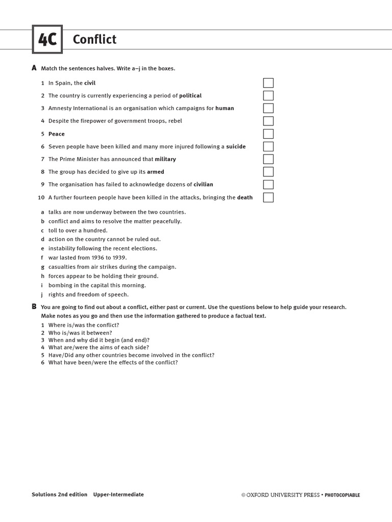 Classroom Activity 4c | PDF | Reading Comprehension | Warfare