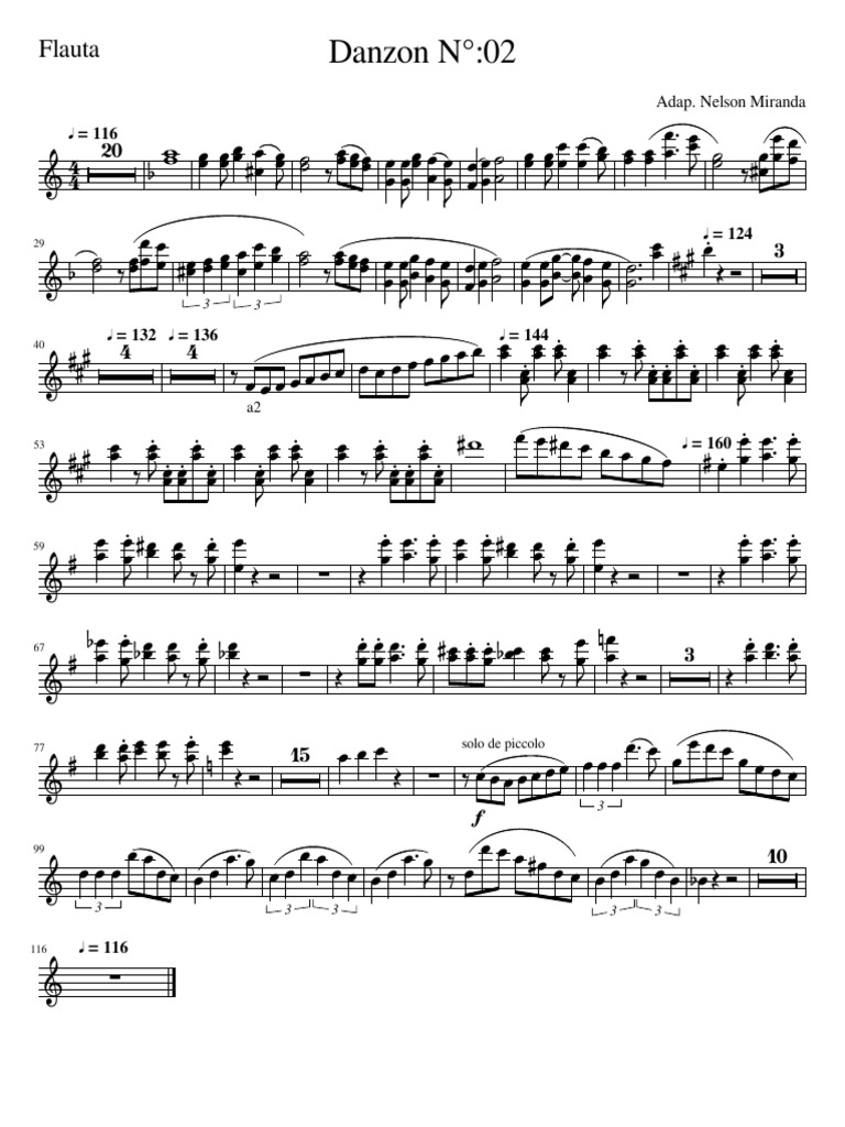 Flauta Danzon Musical Sheet | PDF