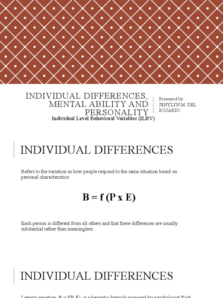 Individual Differences, Mental Ability and Personality | Download Free PDF | Extraversion And ...