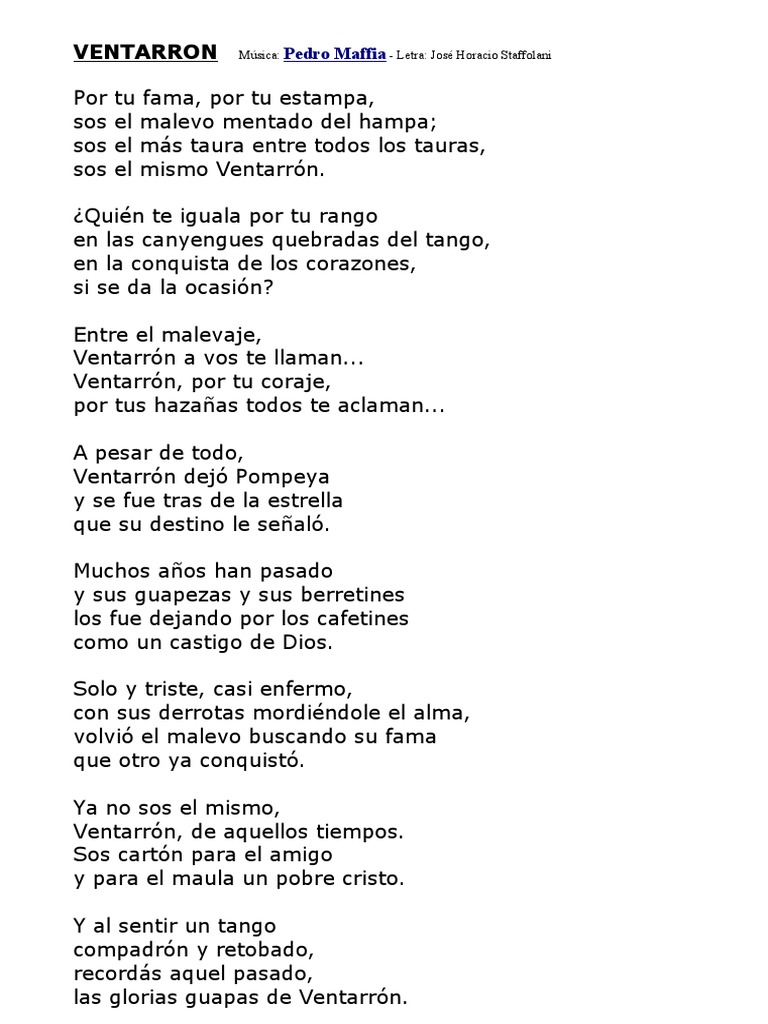 Letras de Tango 2 | PDF