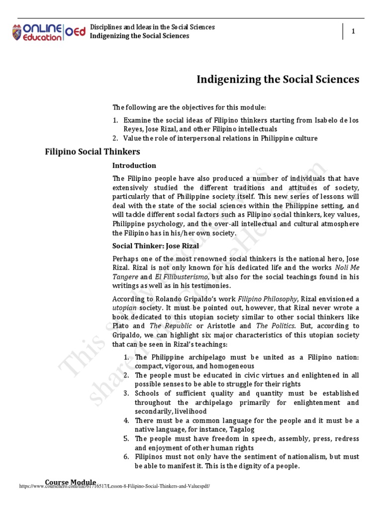 Indigenizing Filipino Social Sciences | PDF | Philippines | Intellectual