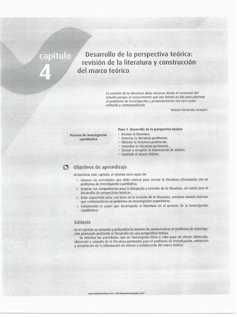 Hernandez Sampieri (2014) Cap 4 Revision de Literatura y Construccion de Marco Teorico | PDF