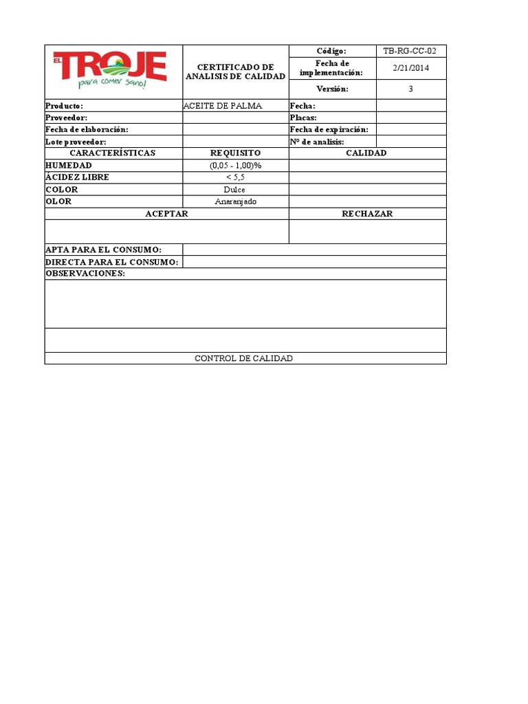 Liberacion de Materias Primas | PDF | Sustancias químicas | Comida y bebida