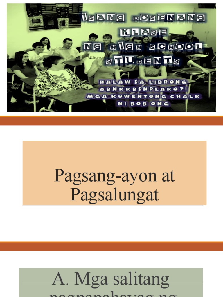 Aralin 6. Pagsang-Ayon at Pagsalungat | PDF