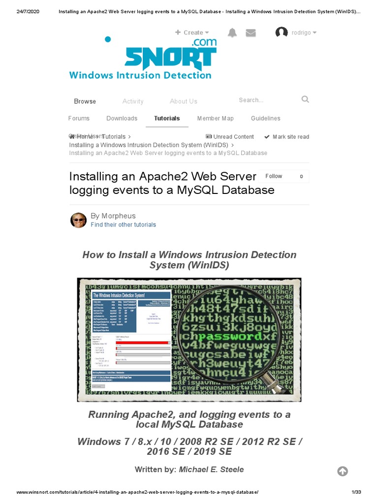 Installing An Apache2 Web Server Logging Events To A Mysql Database ...