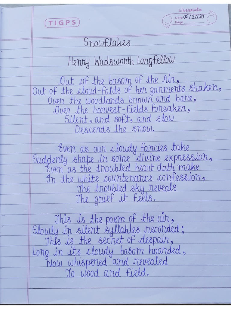 Snowflakes Poem | PDF