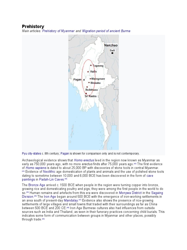 Prehistory: Prehistory of Myanmar Migration Period of Ancient Burma ...