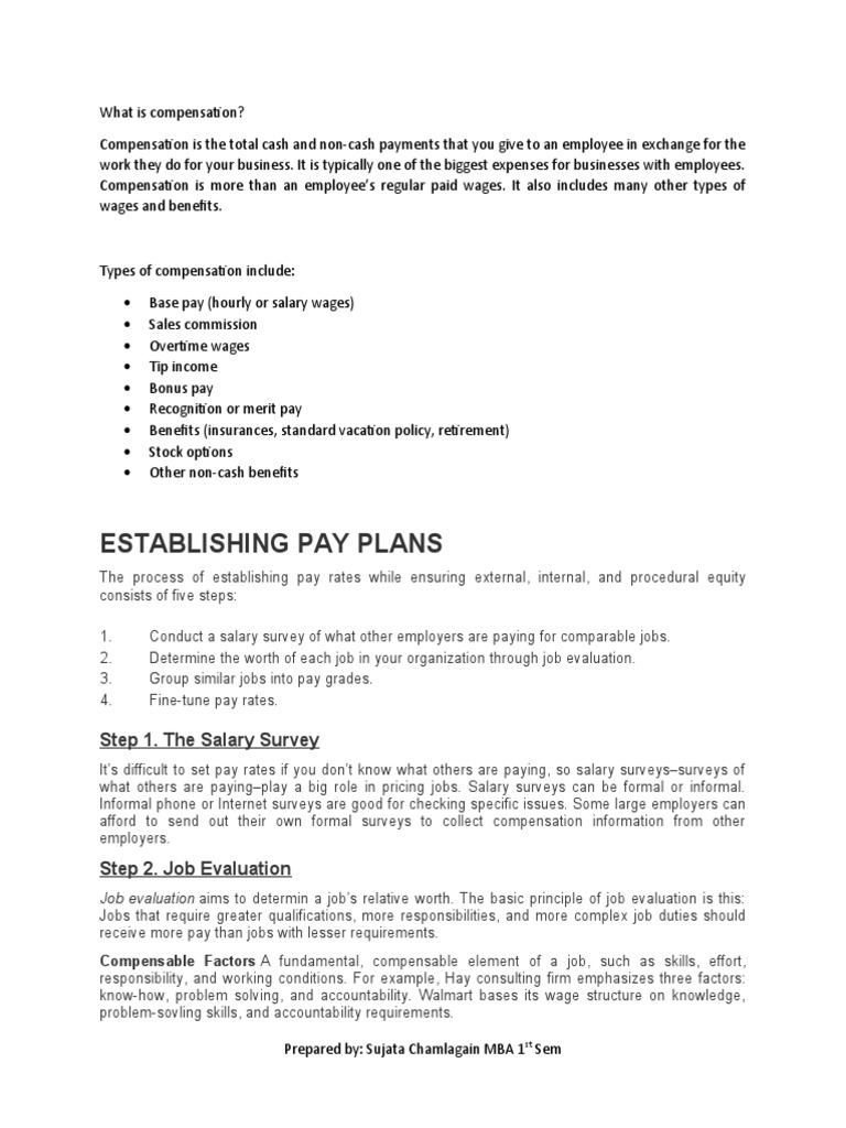 Establishing Pay Plans: Step 1. The Salary Survey | PDF | Employee ...