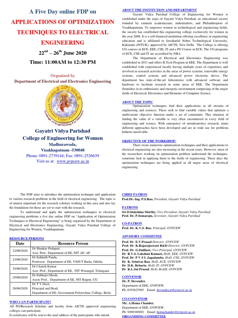 Online FDP Optimization Techniques Electrical Engineering | PDF | Engineering | Academia