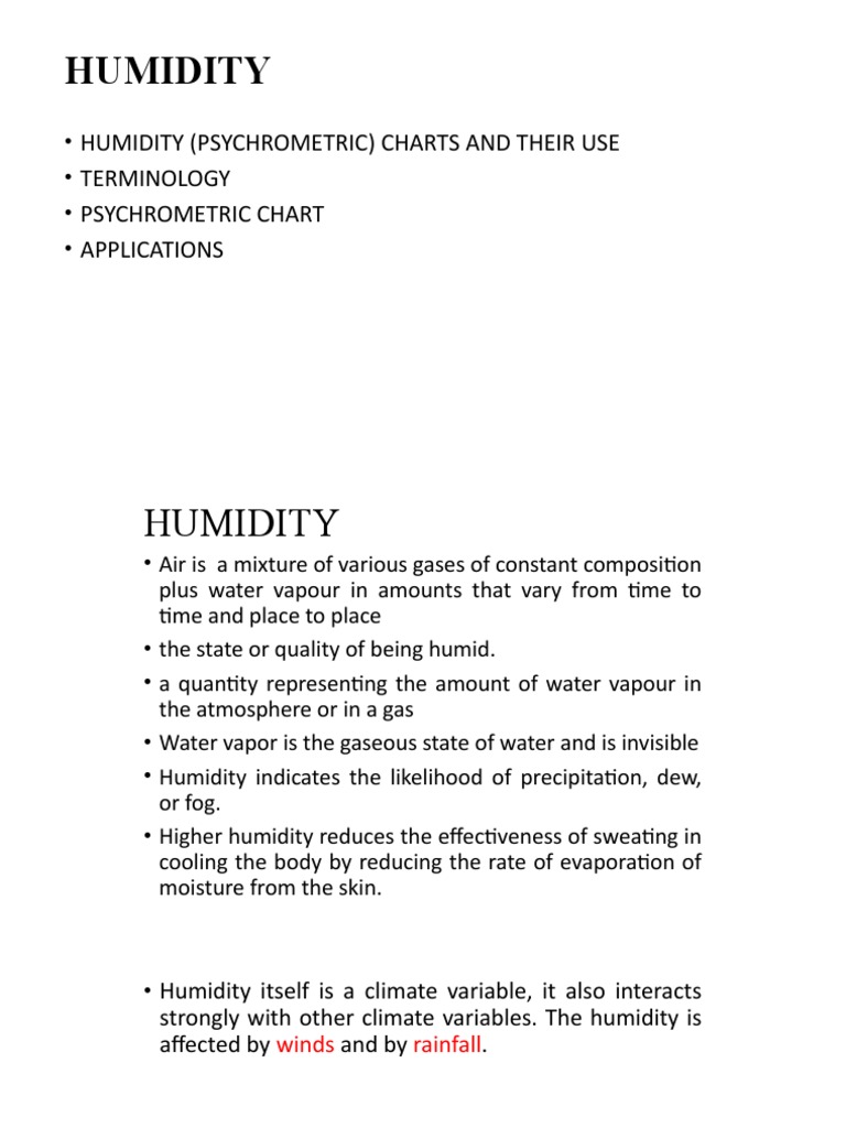 Humidity: - Humidity (Psychrometric) Charts and Their Use - Terminology ...