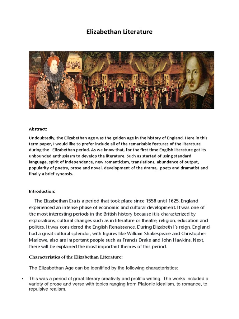 Elizabethan Literature: The Golden Age of English Literature | PDF ...