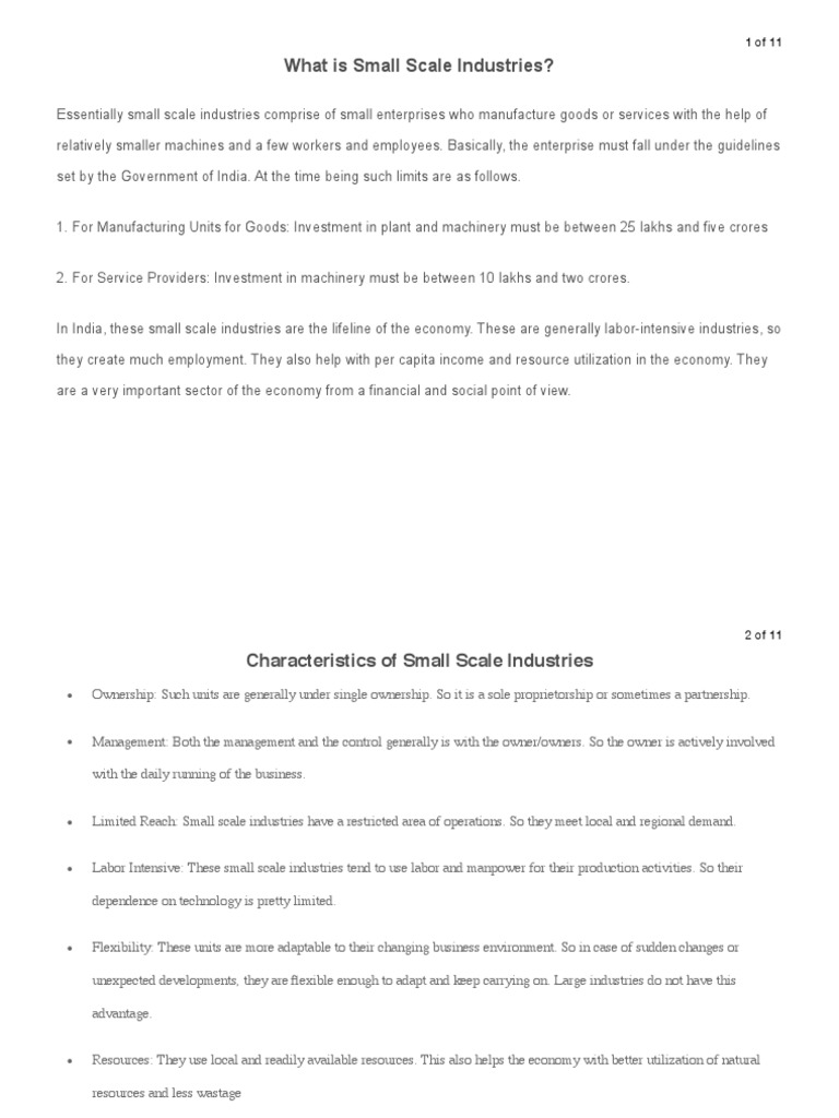 Small Industry Case Study | PDF | Labour Economics | Employment