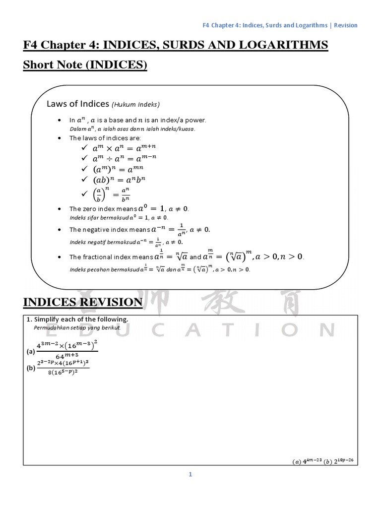 F4 Add Maths PDF | Download Free PDF | Mathematical Concepts | Numbers