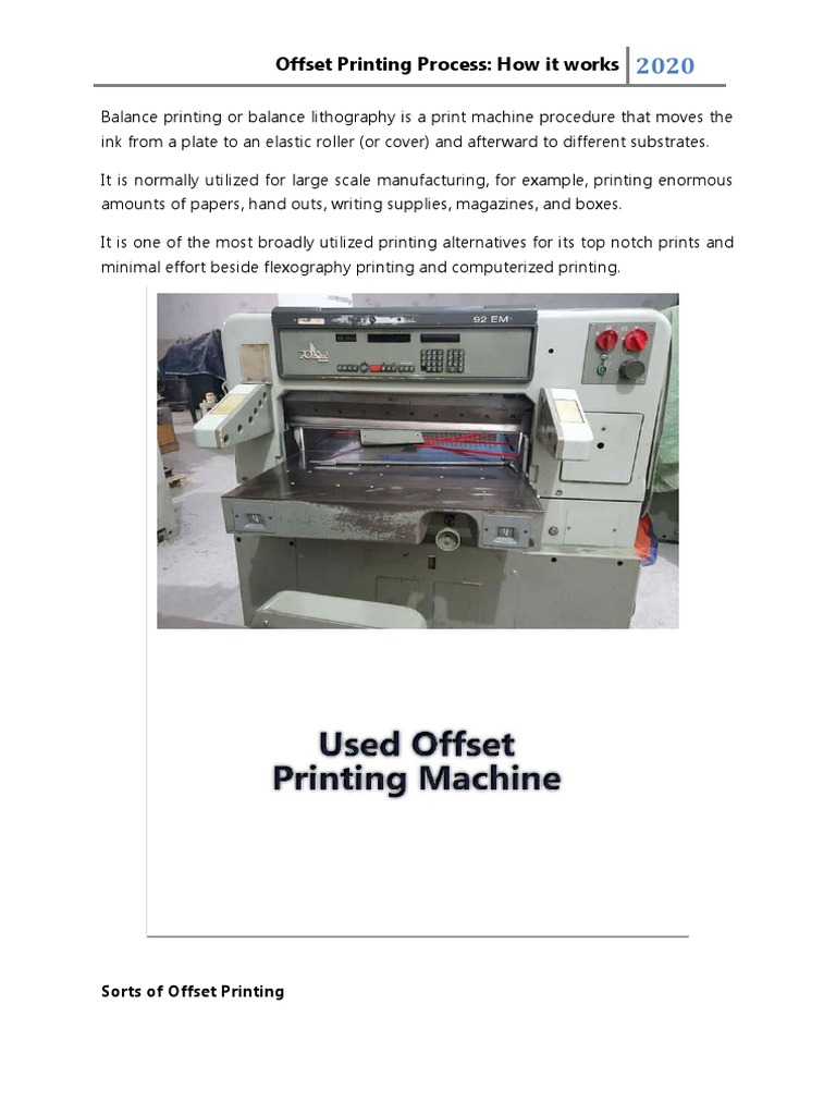 Offset Printing Process | PDF | Printing | Writing