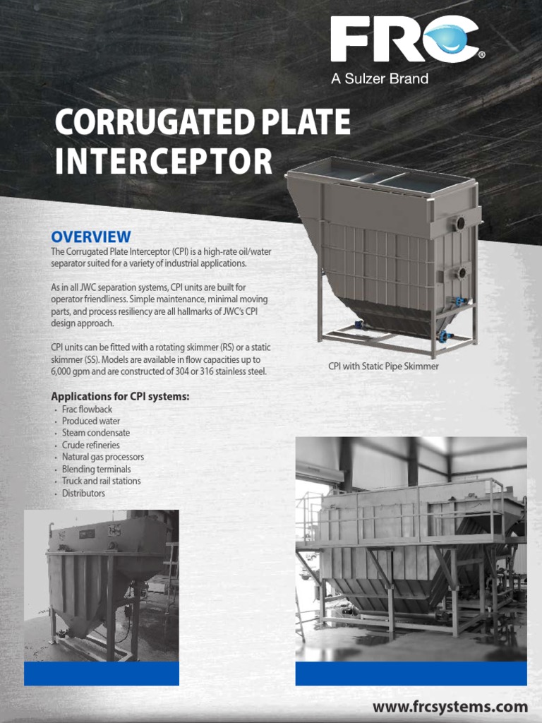 Corrugated Plate Interceptor: Applications For CPI Systems | PDF ...