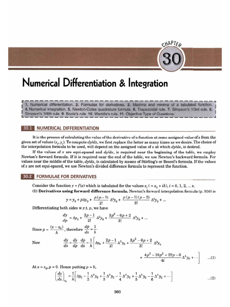 Numerical Differentiation and Integration PDF | PDF