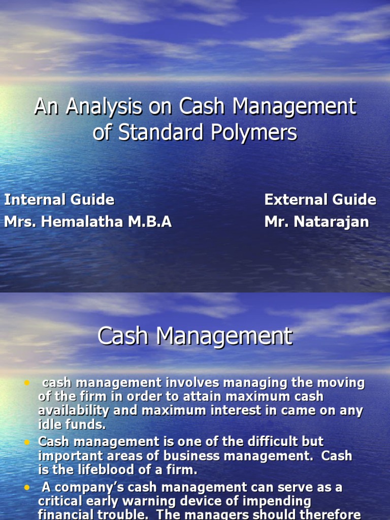 An Analysis On Cash Management of Standard Polymers | Download Free PDF ...