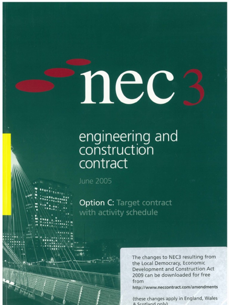 NEC3 - Option C - Target Contract With Activity Schedule - June 2005 | PDF