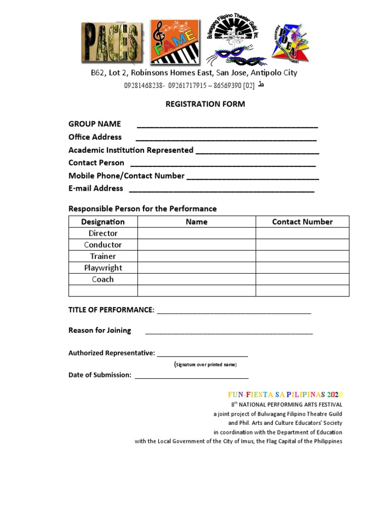 Registration for Fun-Fiesta 2020 Festival | PDF