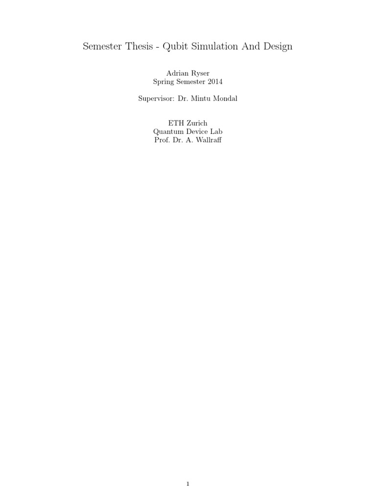 Adrian - Ryser - SemesterThesis - 141218 Qubit PDF | PDF | Quantum ...