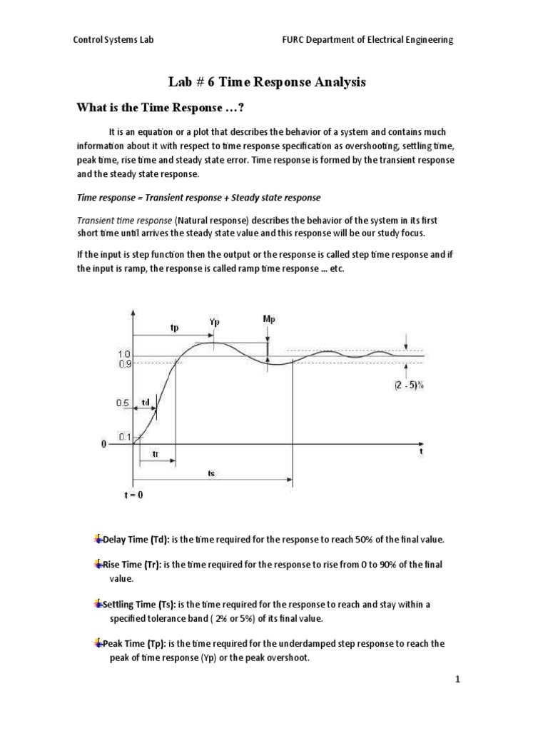 Lab # 6 Time Response Analysis | Download Free PDF | Control System ...
