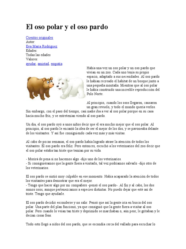 El Oso Polar y El Oso Pardo | PDF | Osos | Oso polar