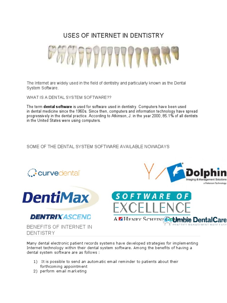 Dental System Software | PDF | Dentistry | Internet