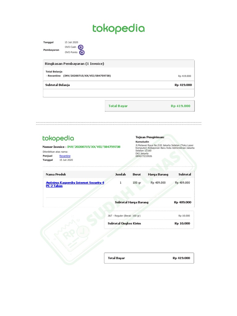Invoice Kaspersky | PDF