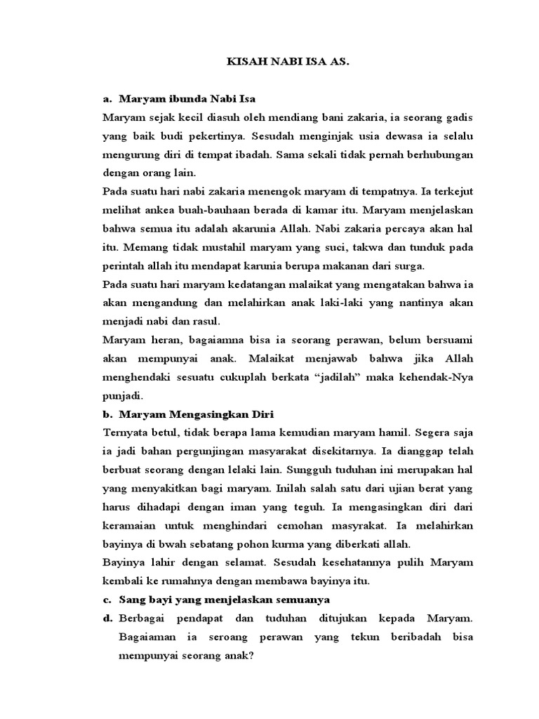 Kisah Nabi Isa As | PDF | Filsafat | Sejarah