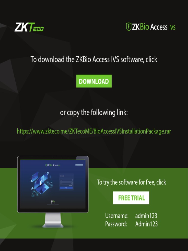 To Download The Zkbio Access Ivs Software, Click | PDF