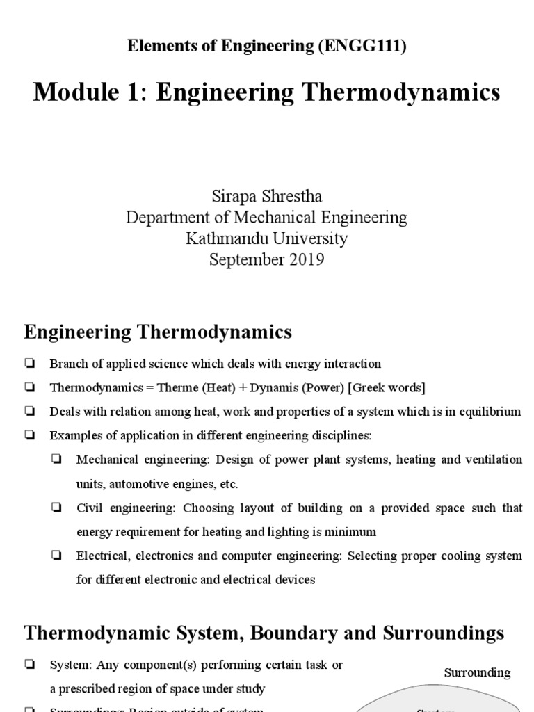 ENGG111 Engineering Thermodynamics | PDF | Temperature | Thermodynamics
