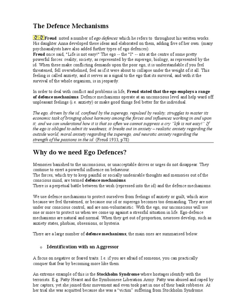 Understanding Identification with Aggressor | PDF | Defence Mechanisms | Id