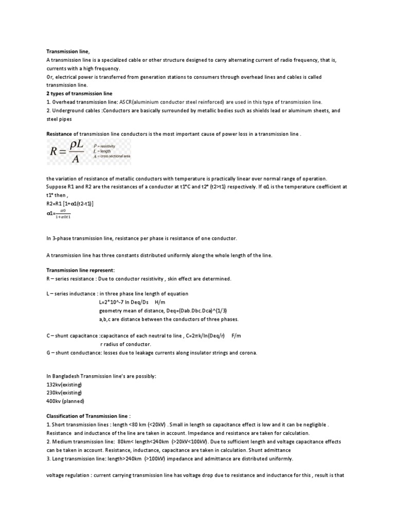 Transmission Line Basics & Types | PDF | Electric Power Transmission ...